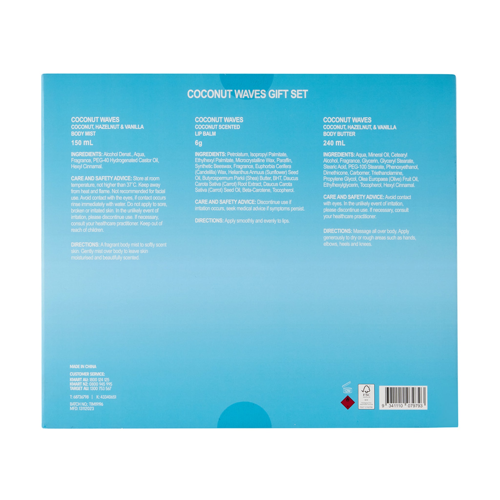 OXX Fragrance Coconut Waves Summer Solstice Gift Set - Kmart