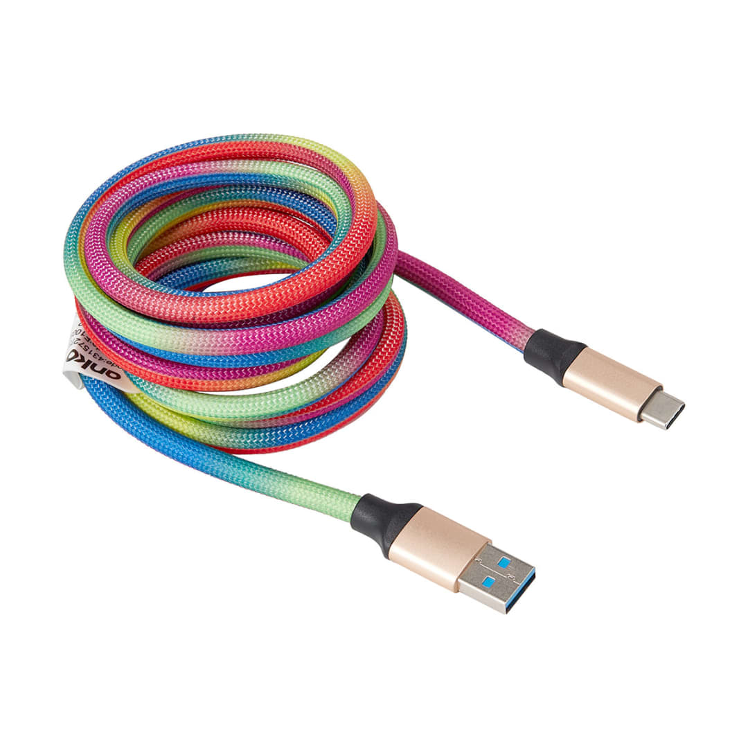 USB-A to USB-C Rainbow Cable - 2m - Kmart
