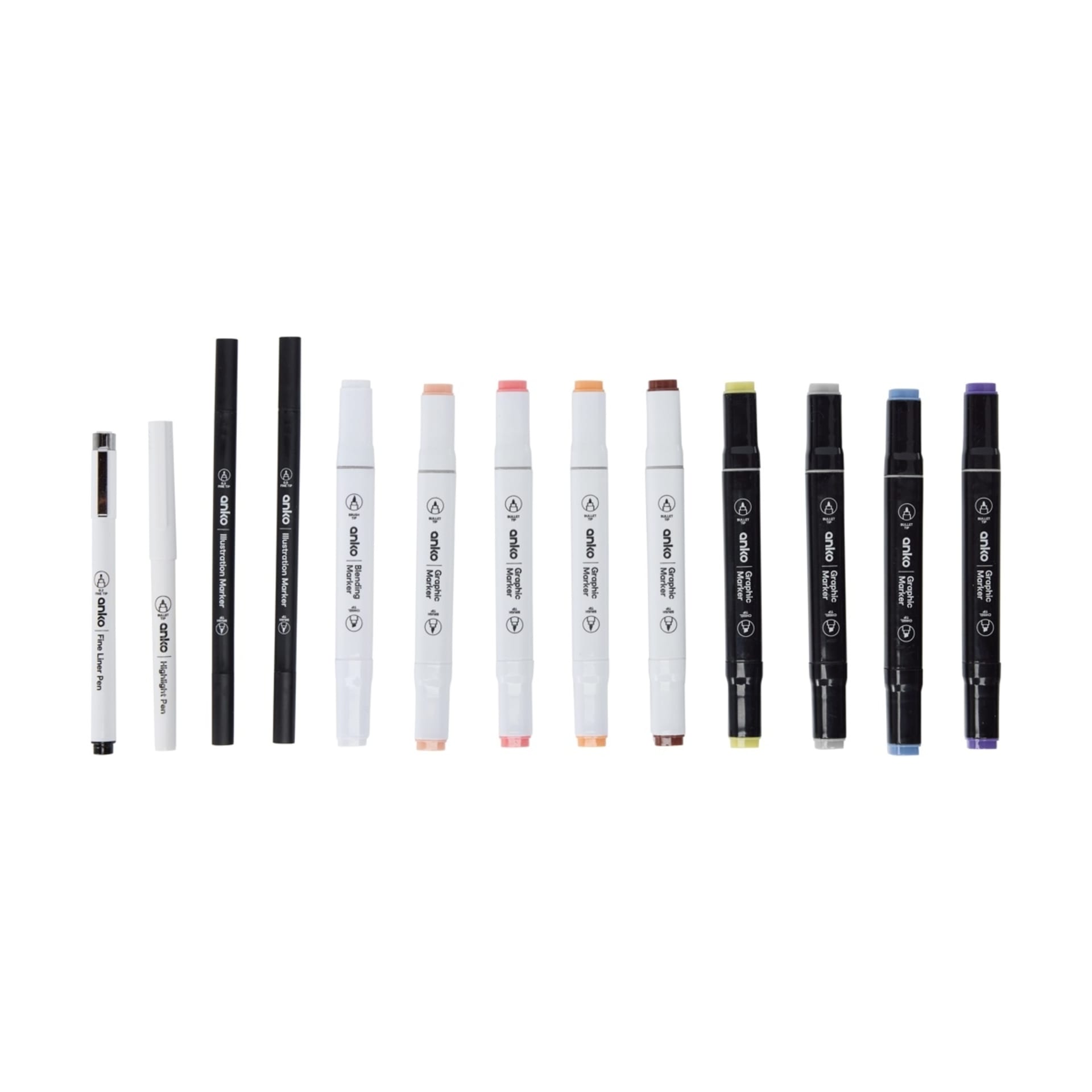 13 Pack Manga Drawing Set - Pink - Kmart