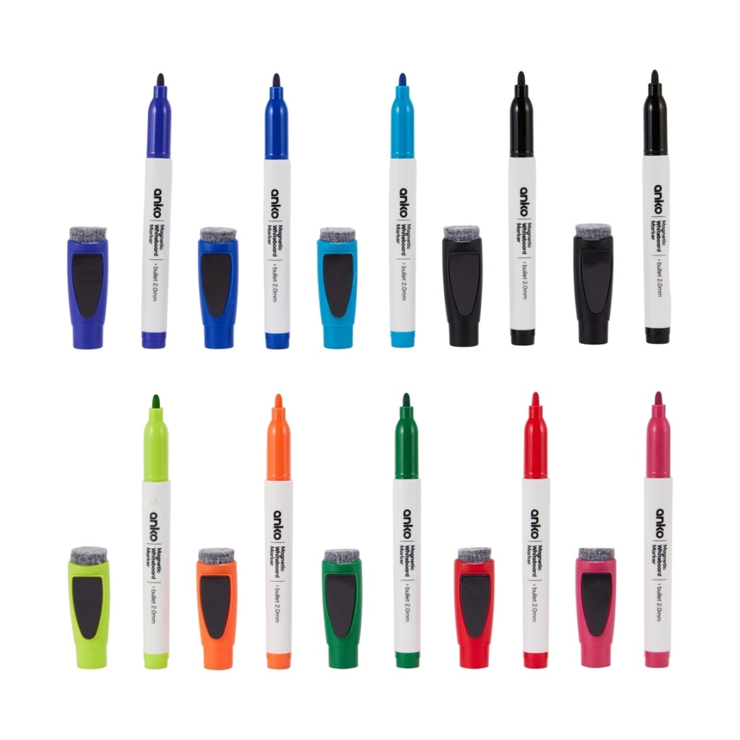 10 Pack Magnetic Whiteboard Markers - Kmart