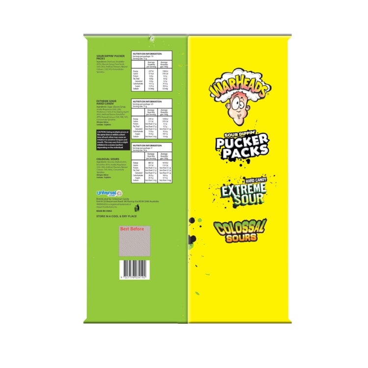 Warheads Party Pack Sour! Mix 850g - Kmart