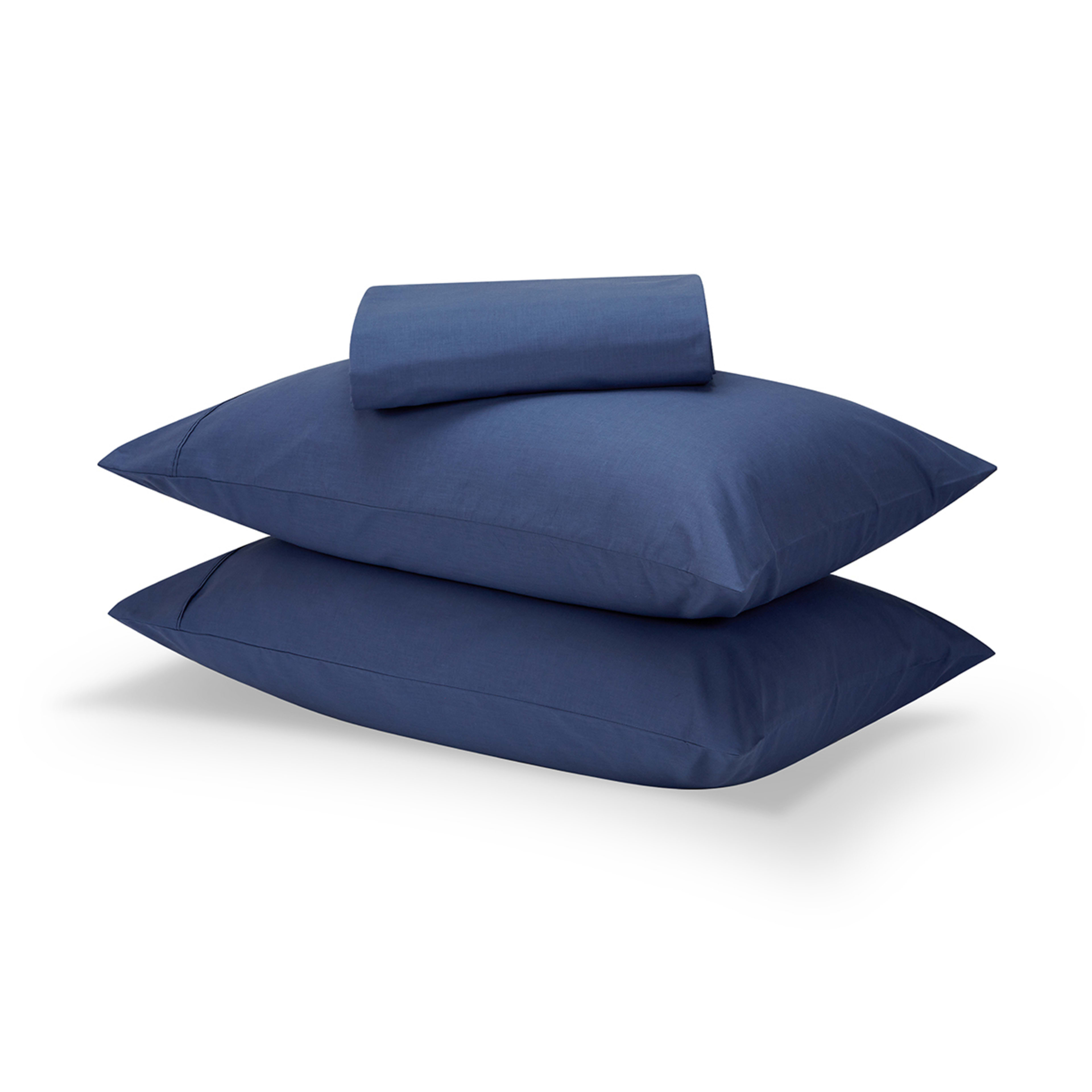 180 Thread Count Sheet Set - Double Bed, Mid Blue - Kmart