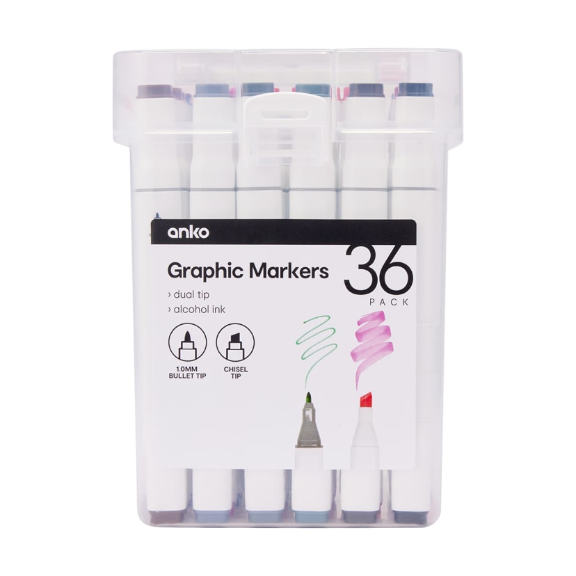 36 Pack Graphic Markers - Kmart
