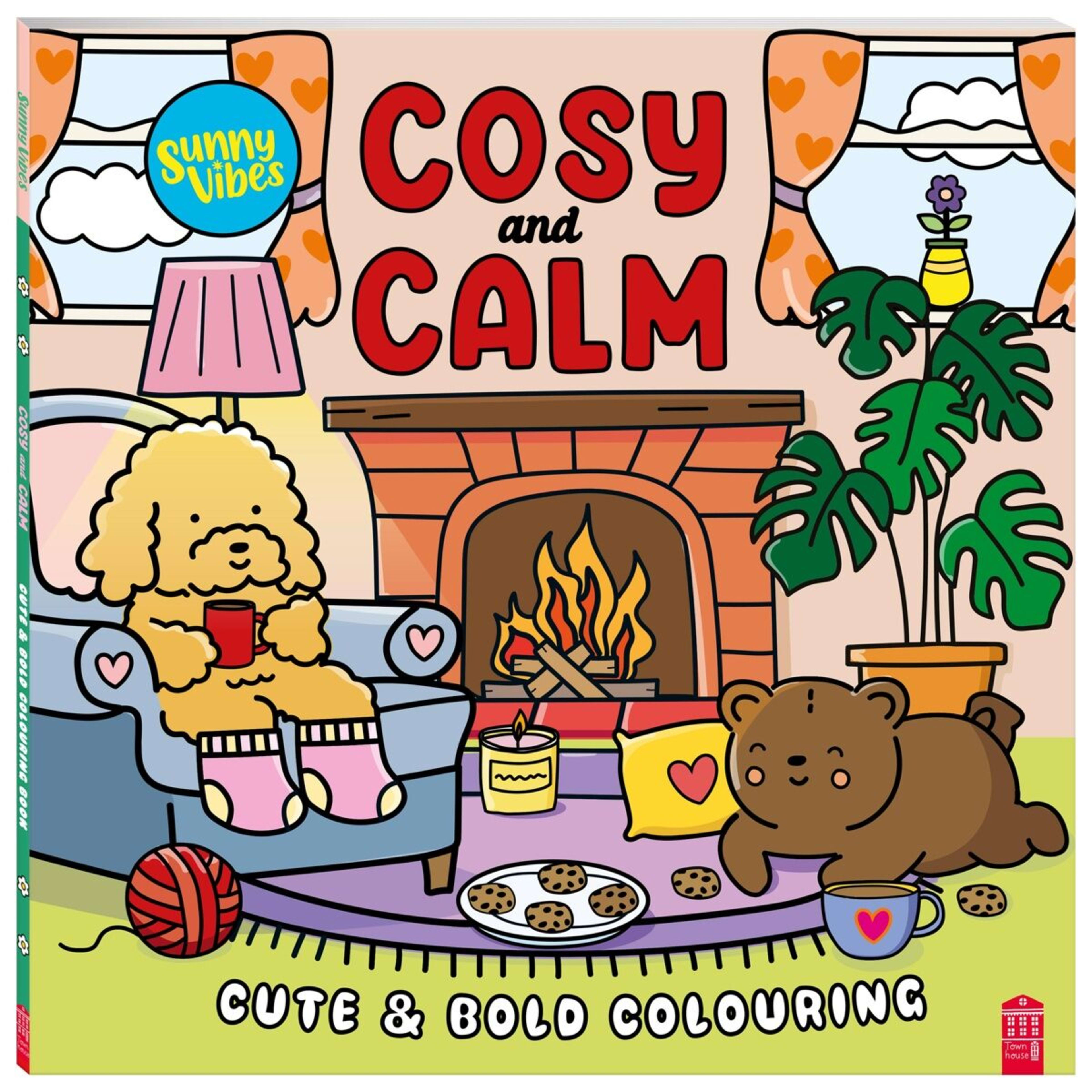 Sunny Vibes Cosy and Calm Cute & Bold Colouring Book - Kmart