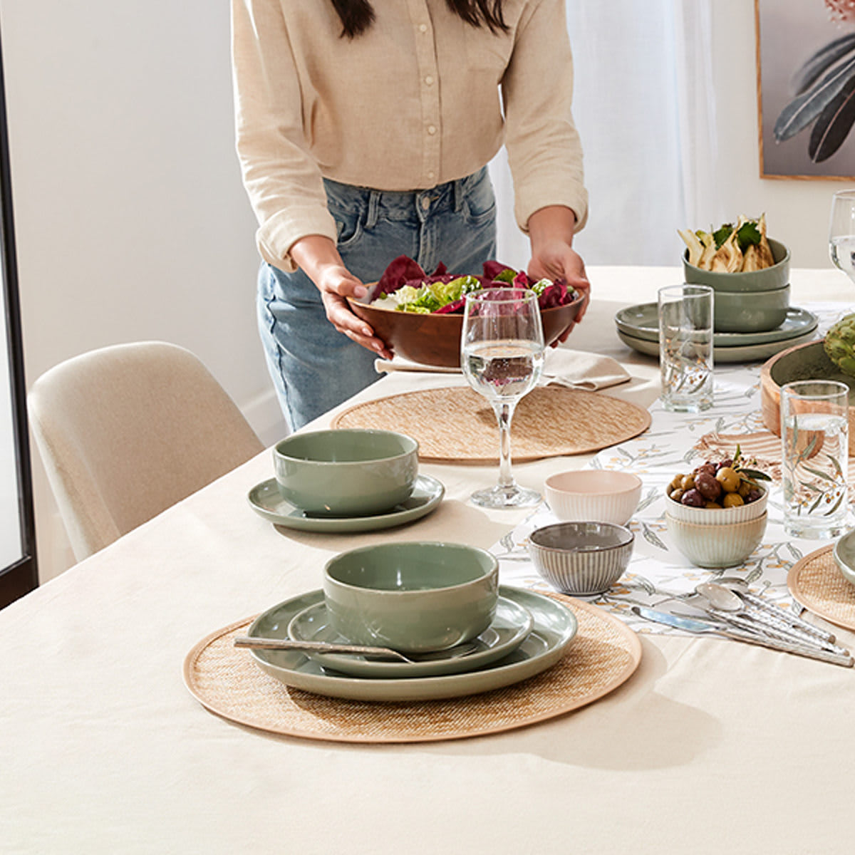 Sage Green 12 Piece Dinner Set - Kmart
