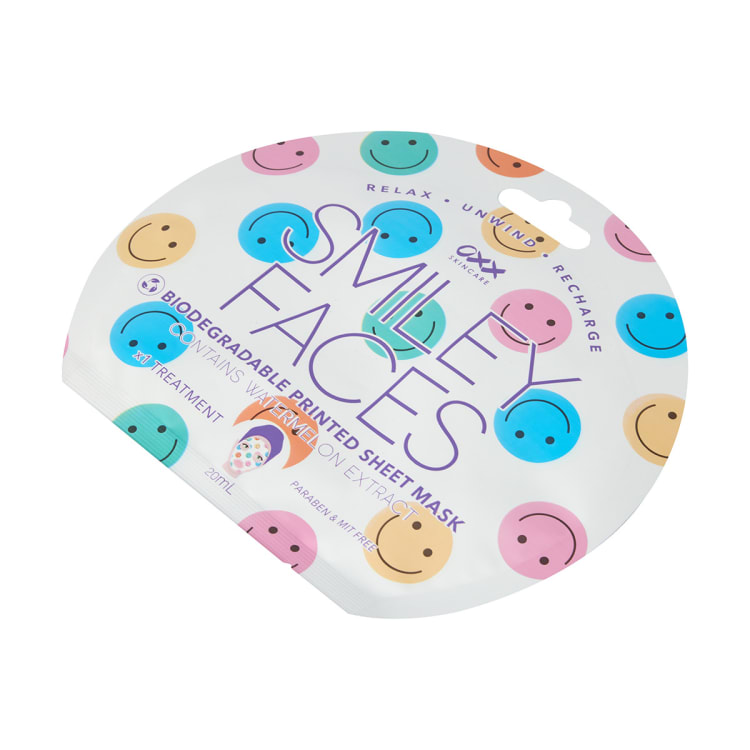 OXX Skincare Smiley Faces Printed Sheet Mask 20ml - Watermelon Extract ...
