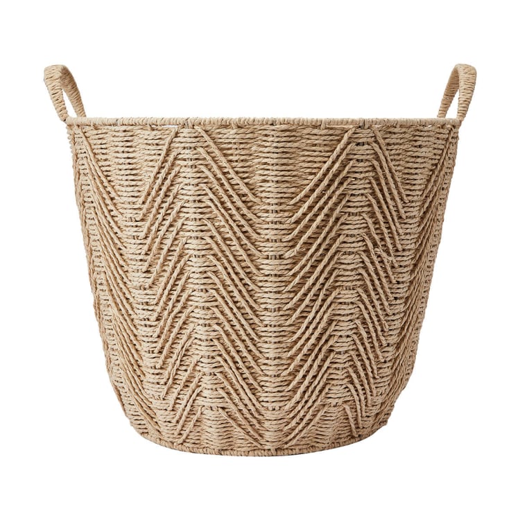 Round Herringbone Paper Rope Basket - Natural - Kmart NZ