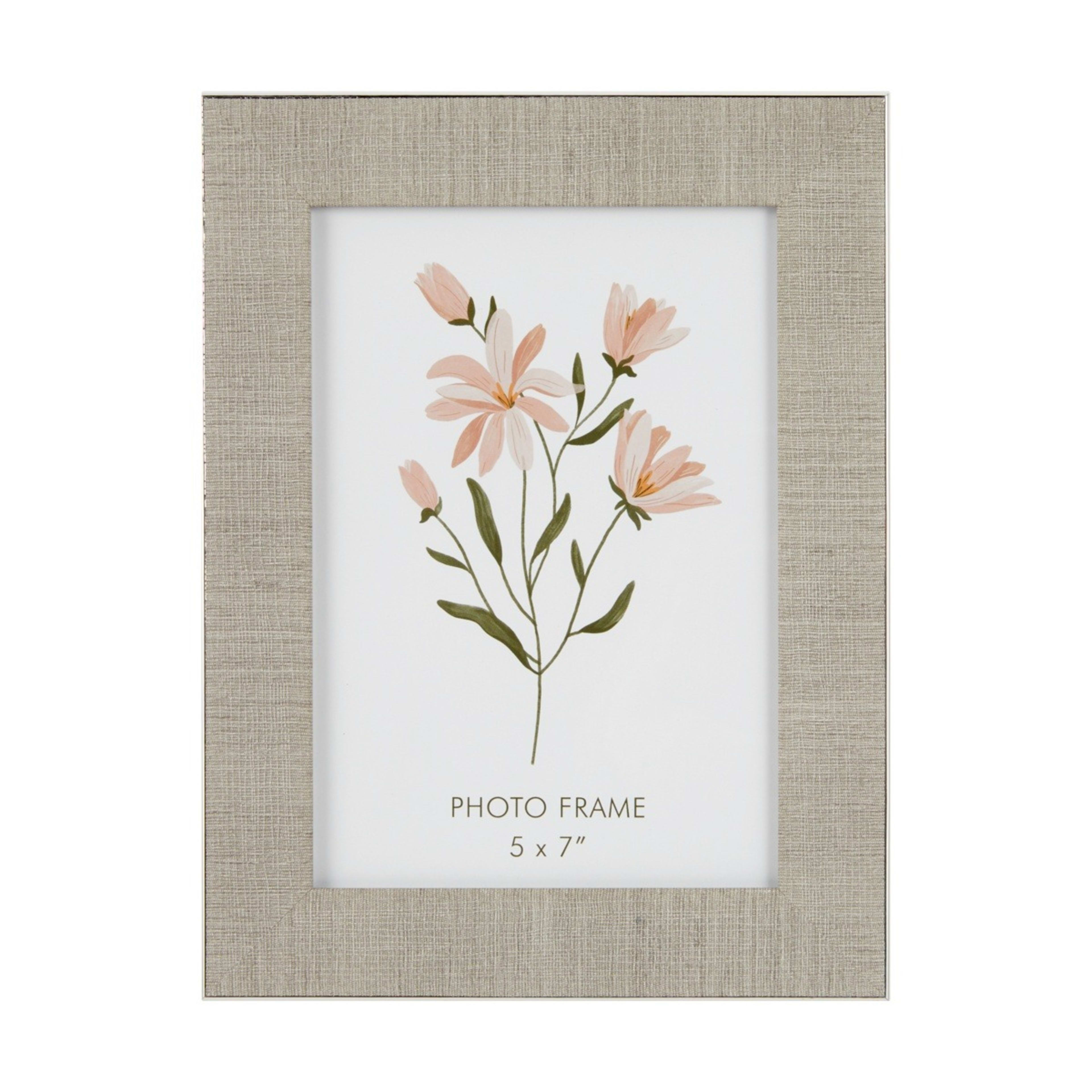 Linen Look Photo Frame - 5in. x 7in. (13cm x 18cm), Brown - Kmart