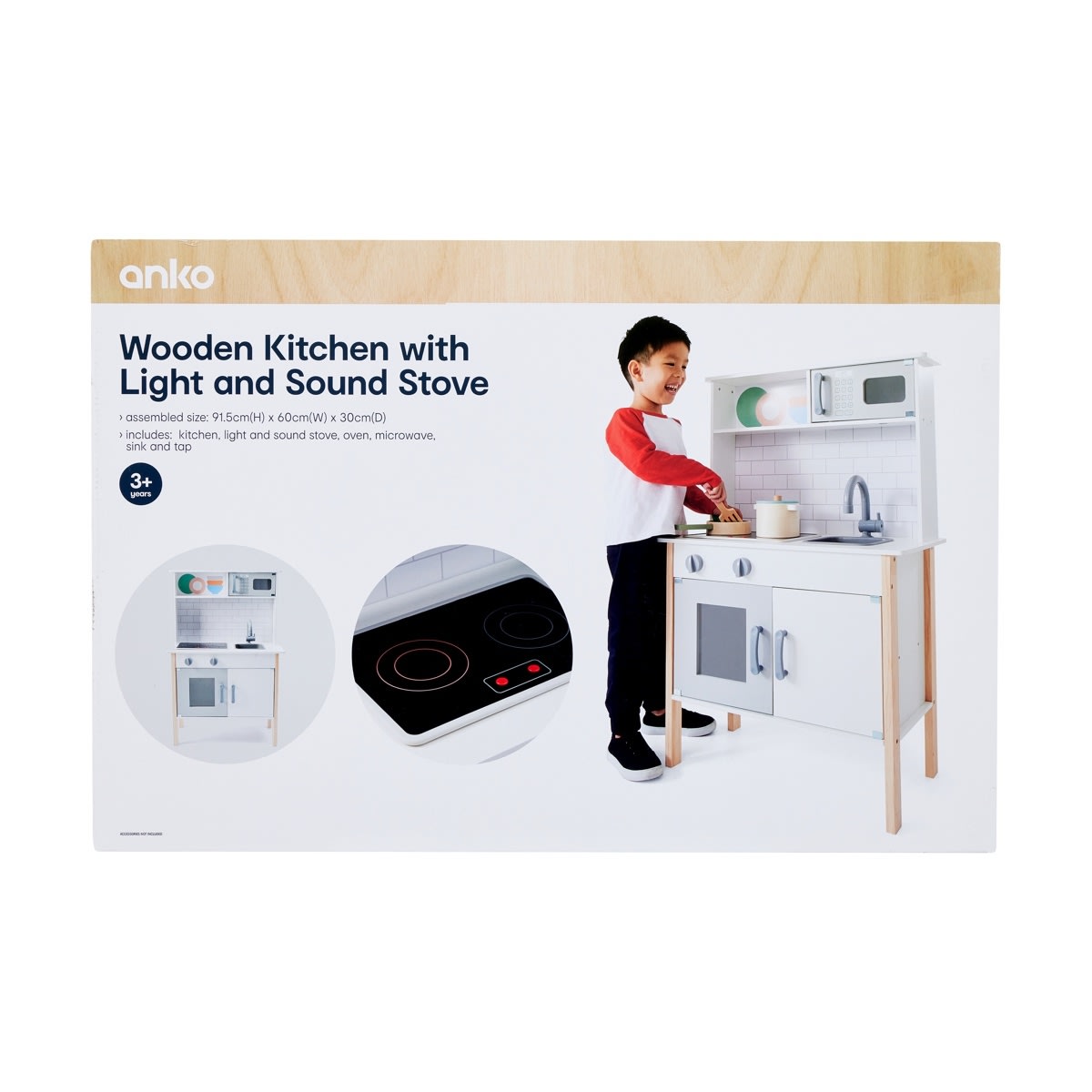 Wooden Kitchen with Light and Sound Stove - Kmart NZ