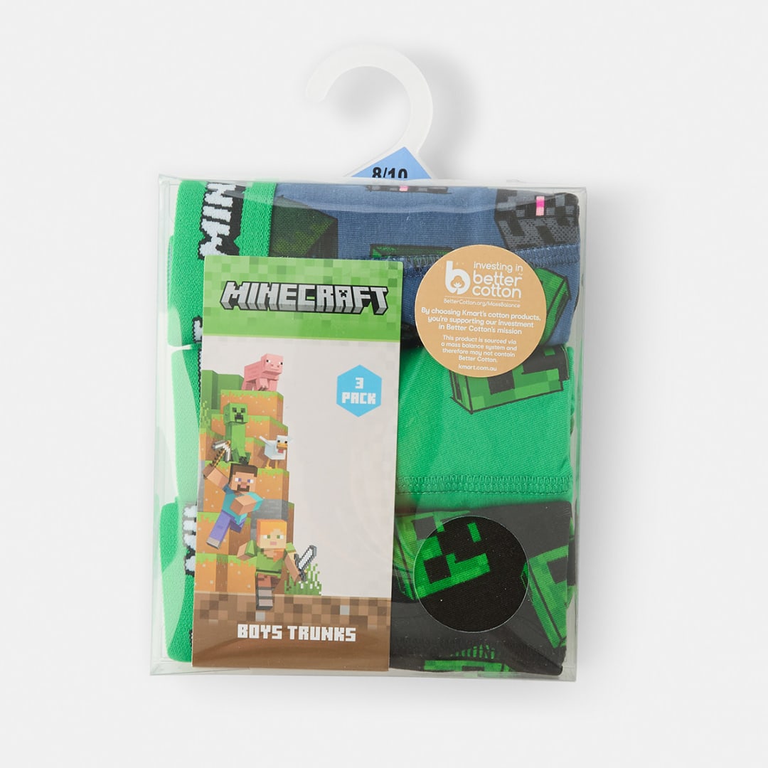 3 Pack Minecraft License Trunks - Kmart
