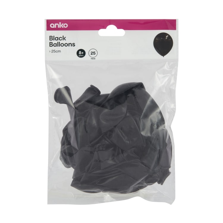 25 Piece Balloons - Black - Kmart NZ