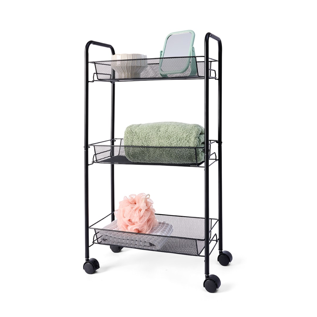 Slim Line Metal Trolley Black - Kmart NZ