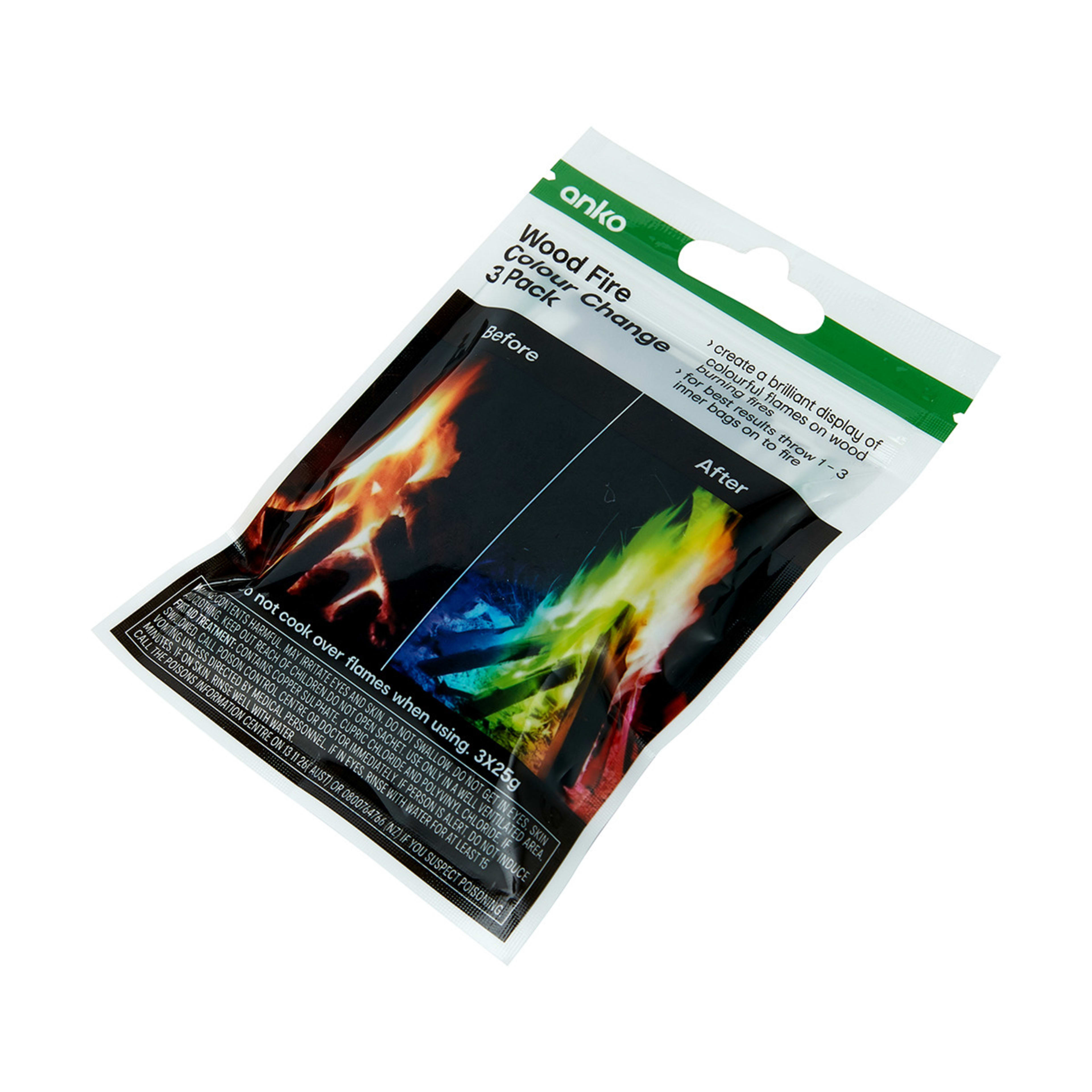 3 Pack Wood Fire Colour Change - Kmart