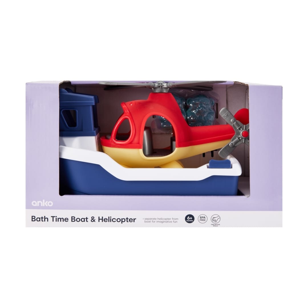 Bath Time Boat and Helicopter - Kmart