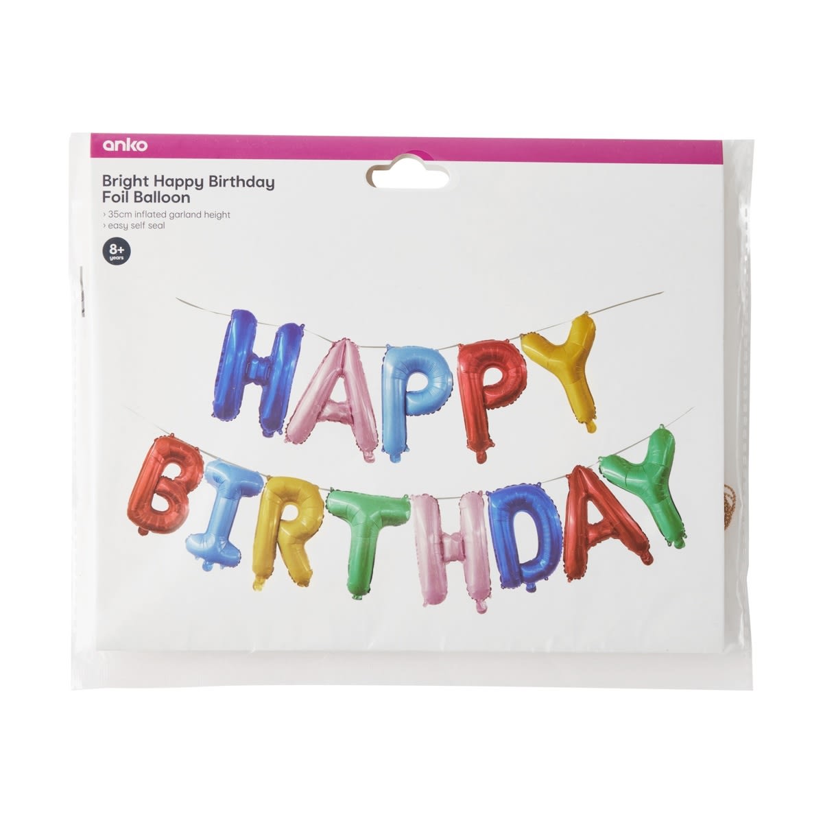 Bright Happy Birthday Foil Balloon - Kmart