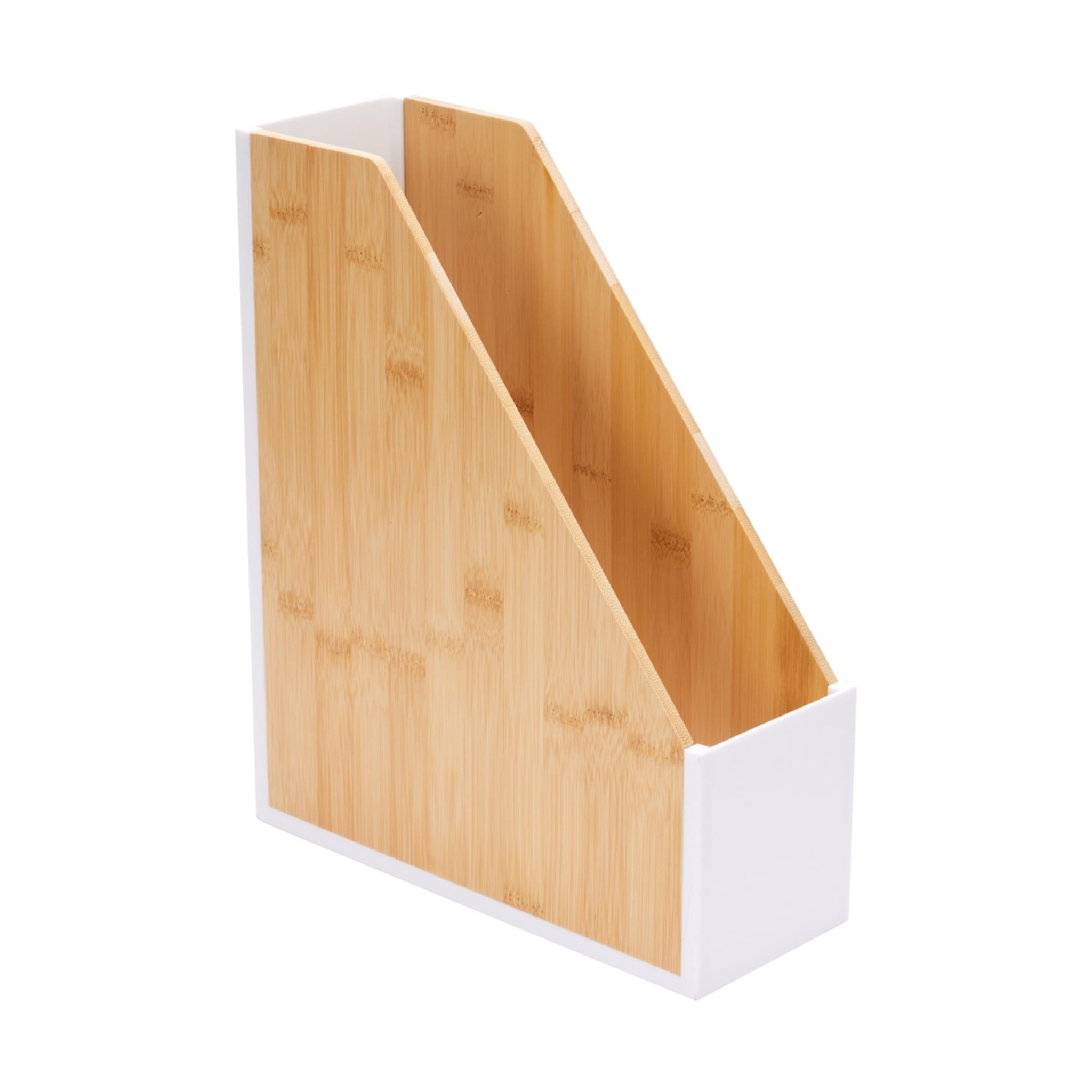Bamboo and Plastic Magazine Holder - White - Kmart