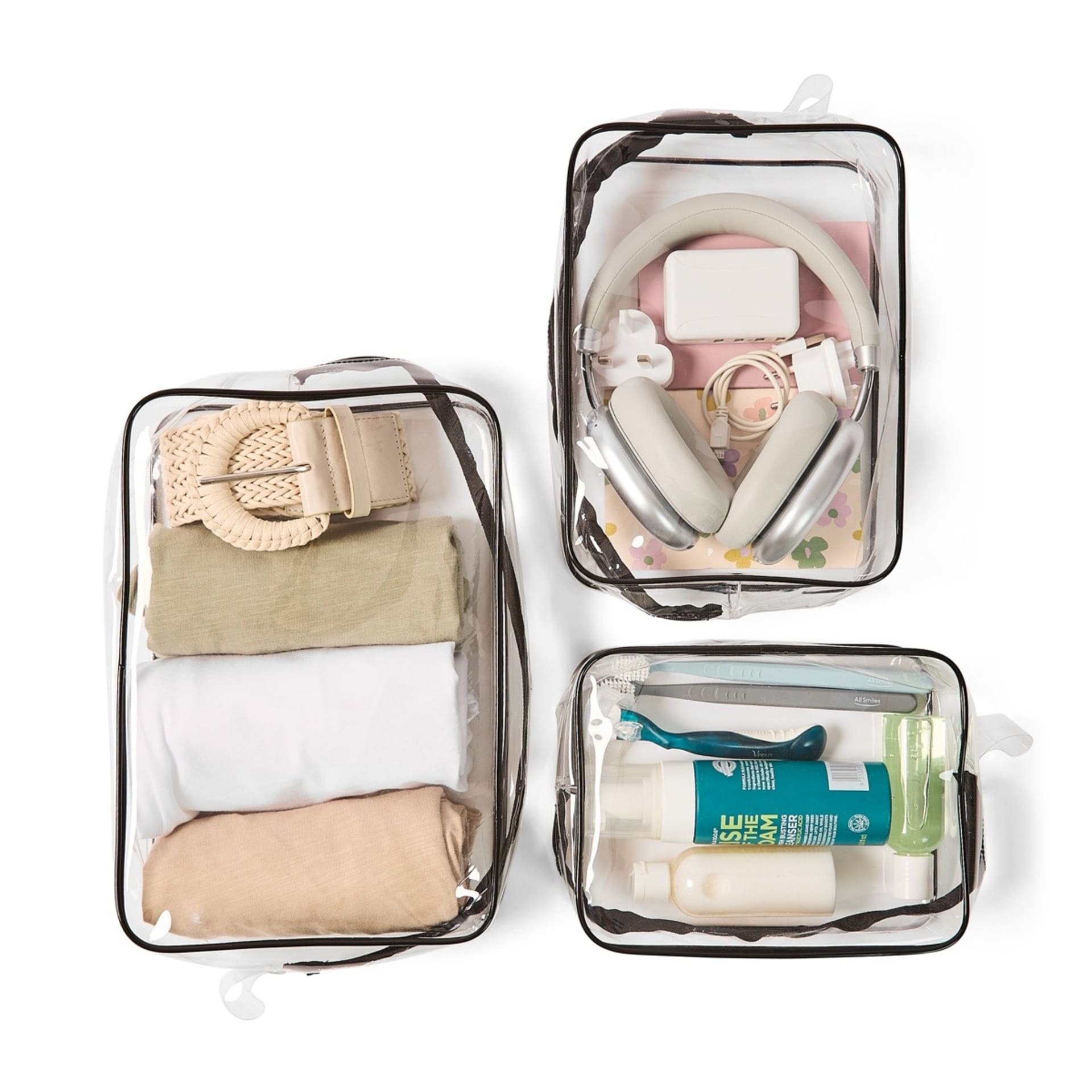 3 Piece Clear Soft Packing Cube Set - Kmart NZ