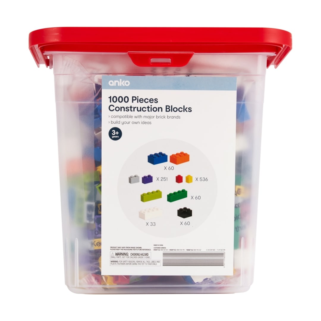 1000 Piece Construction Blocks Set - Kmart