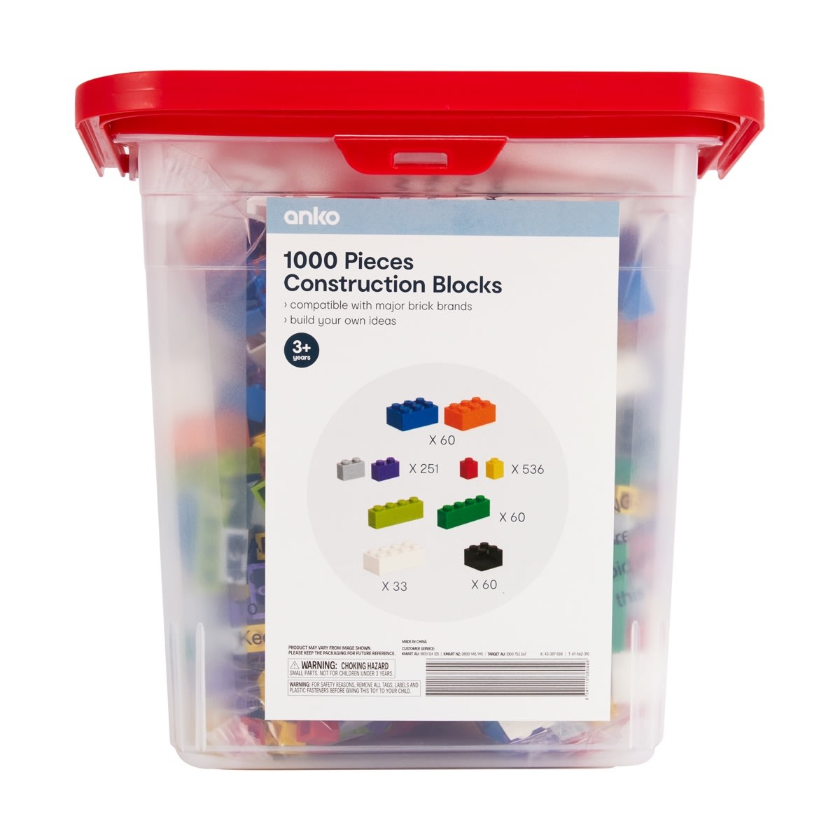 1000 Piece Construction Blocks Set - Kmart