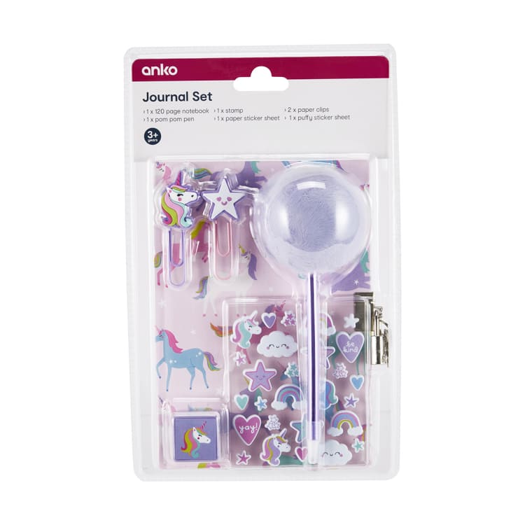 7 Piece Journal Set - Unicorn - Kmart