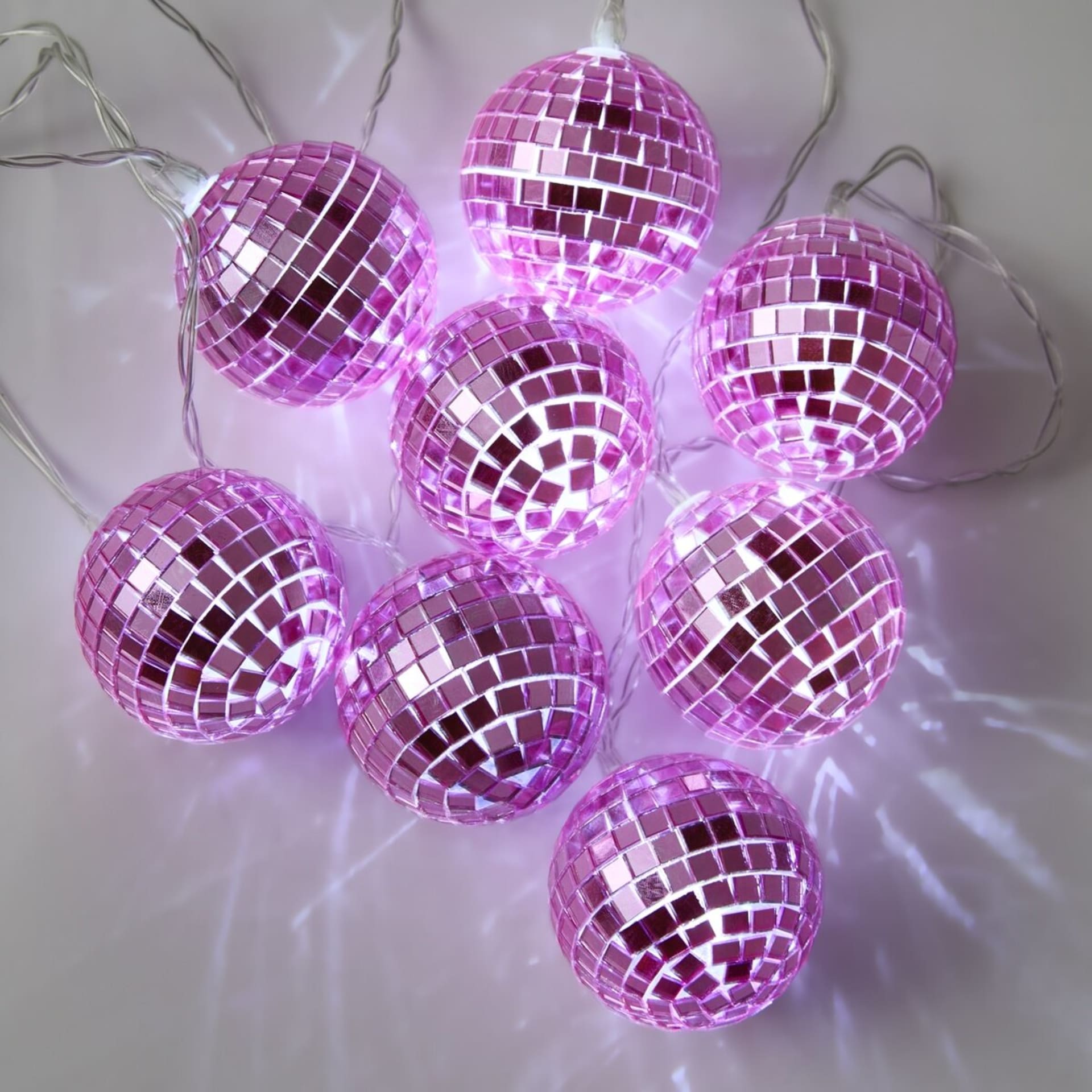 Pink Disco Ball String Lights - Kmart