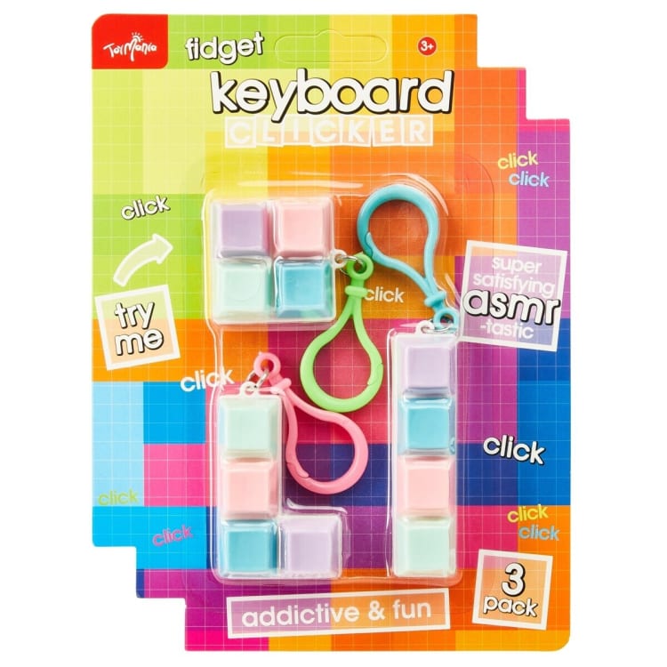 3 Pack ToyMania Fidget Keyboard Clicker - Kmart