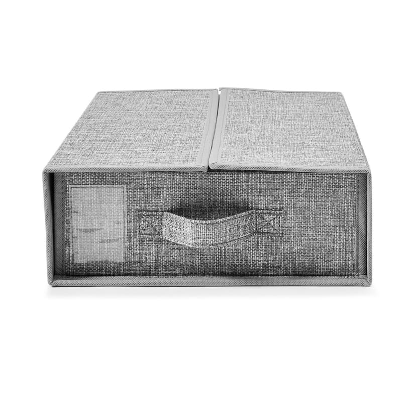 Linen Look Bed Linen Box - Charcoal - Kmart