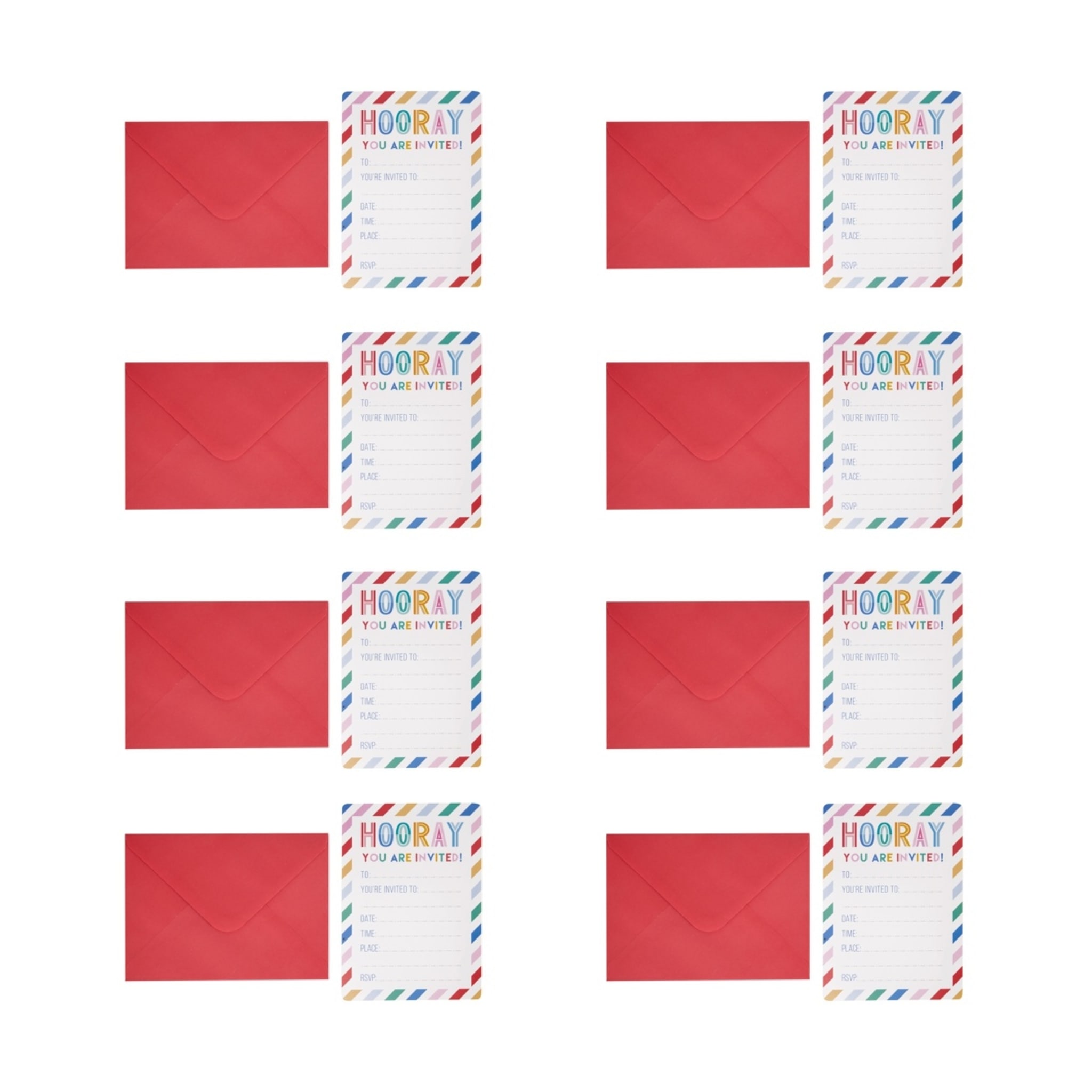 8 Pack Bright Party Invitations - Kmart
