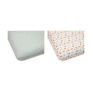 2 Pack Organic Cotton Fitted Cot Sheets - Woodland and Spring - Kmart