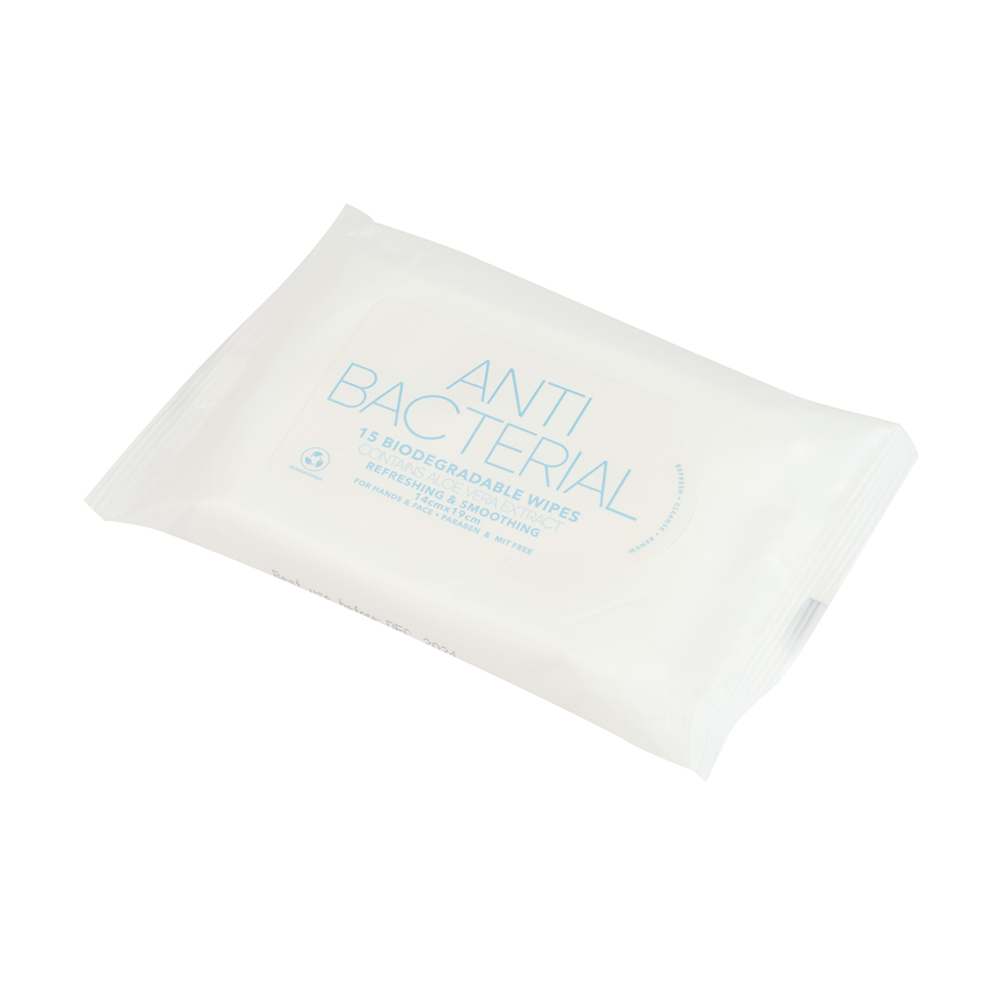 15 Pack Refreshing & Smoothing Wipes - Anti Bacterial - Kmart
