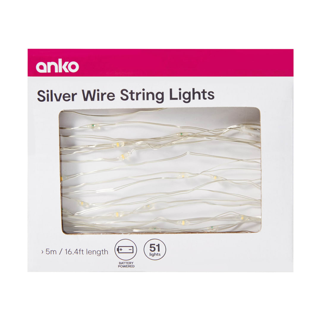 Silver Wire String Lights - Kmart