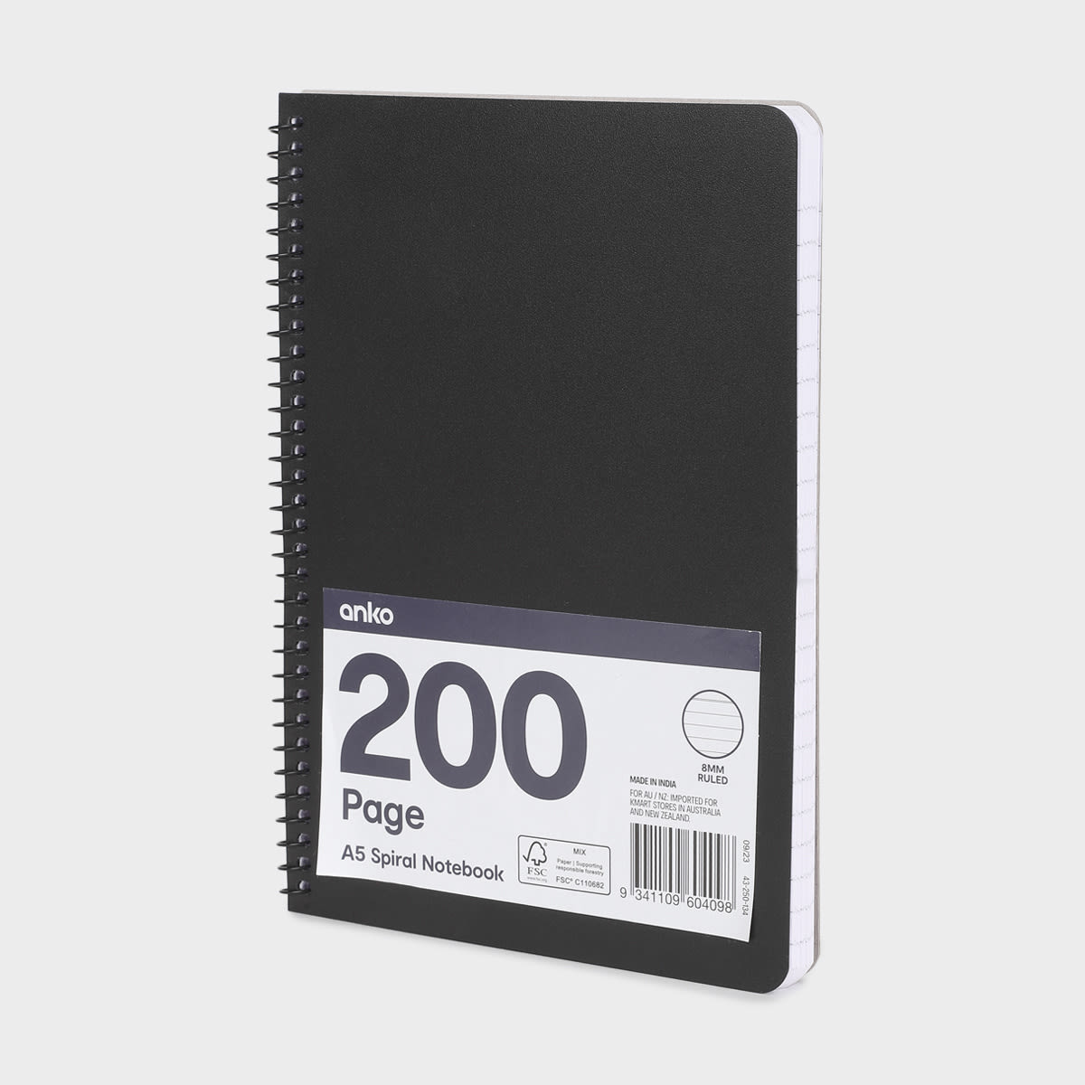 A5 Spiral Notebook - Black - Kmart NZ