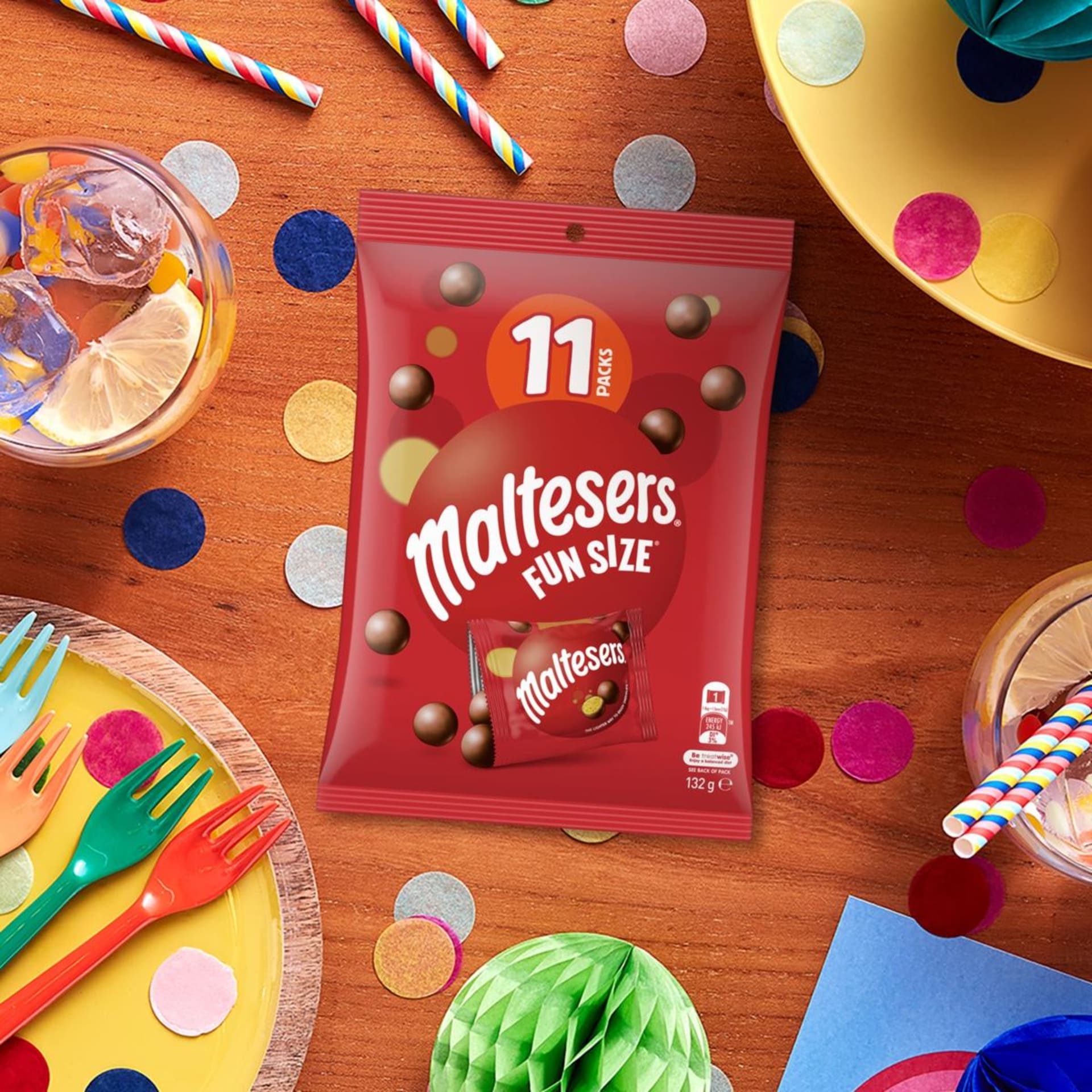 Maltesers 11 Piece Milk Chocolate Fun Size Share Pack 132g - Kmart