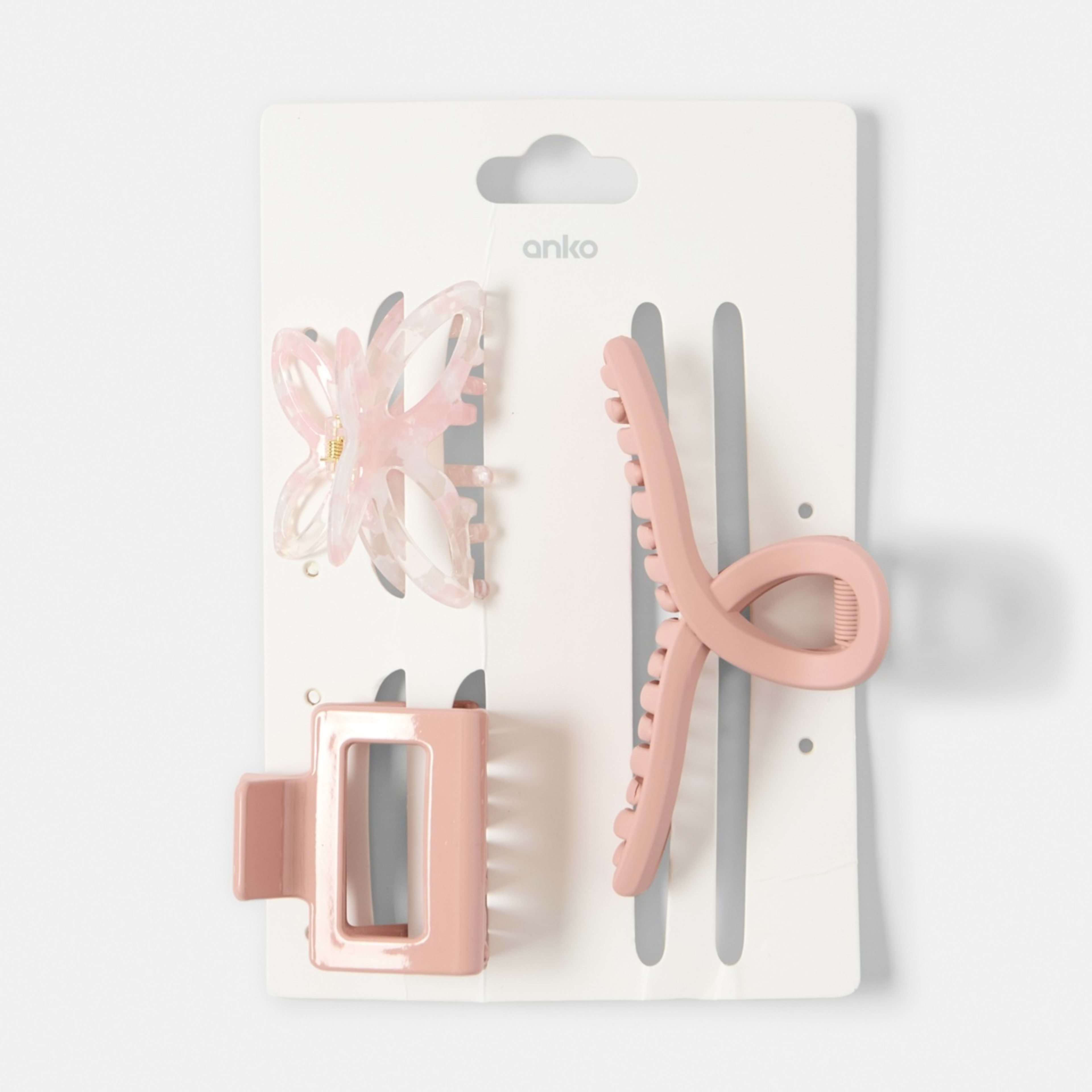 3 Pack Mix Statement Claw Hair Clips - Kmart