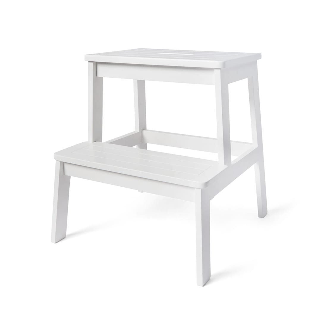 Panelled Step Stool - White - Kmart
