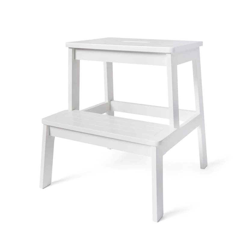 Panelled Step Stool - White - Kmart