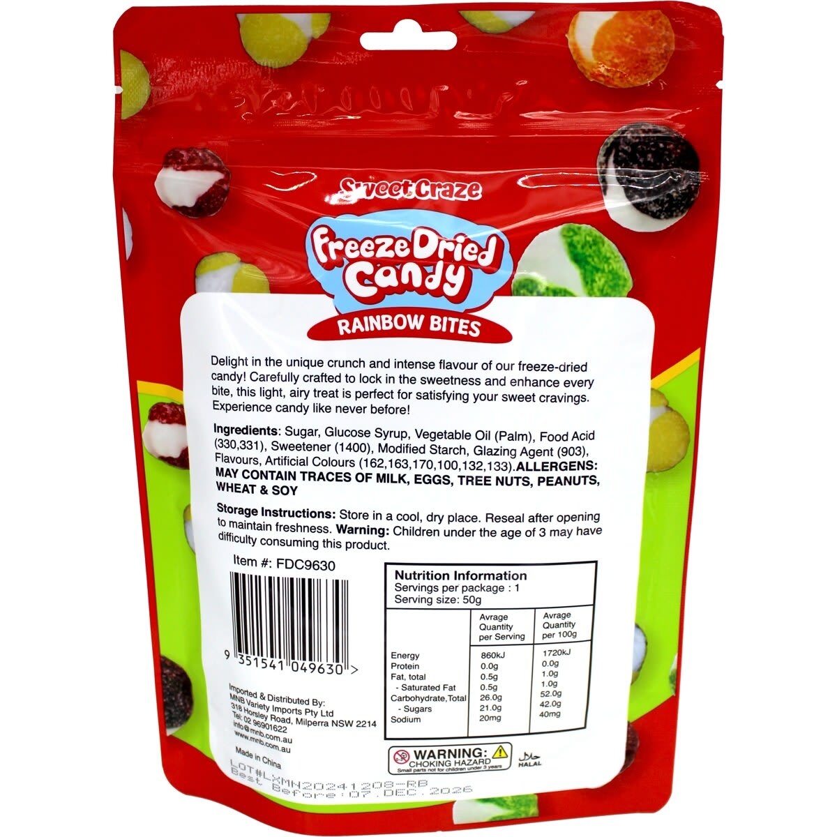Sweet Craze Freeze Dried Candy 50g - Rainbow Bites - Kmart
