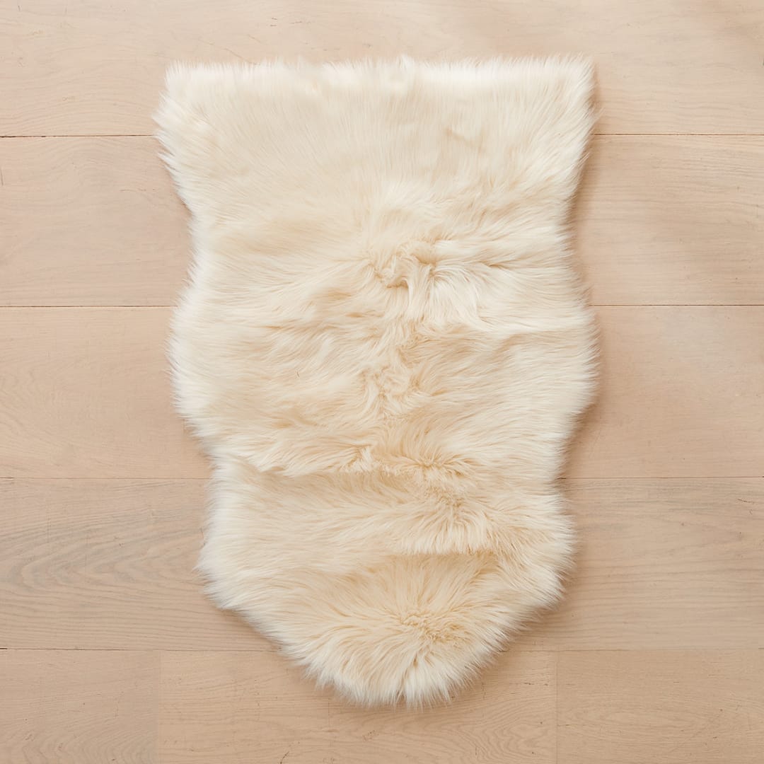 Cream Faux Fur Mat - Kmart