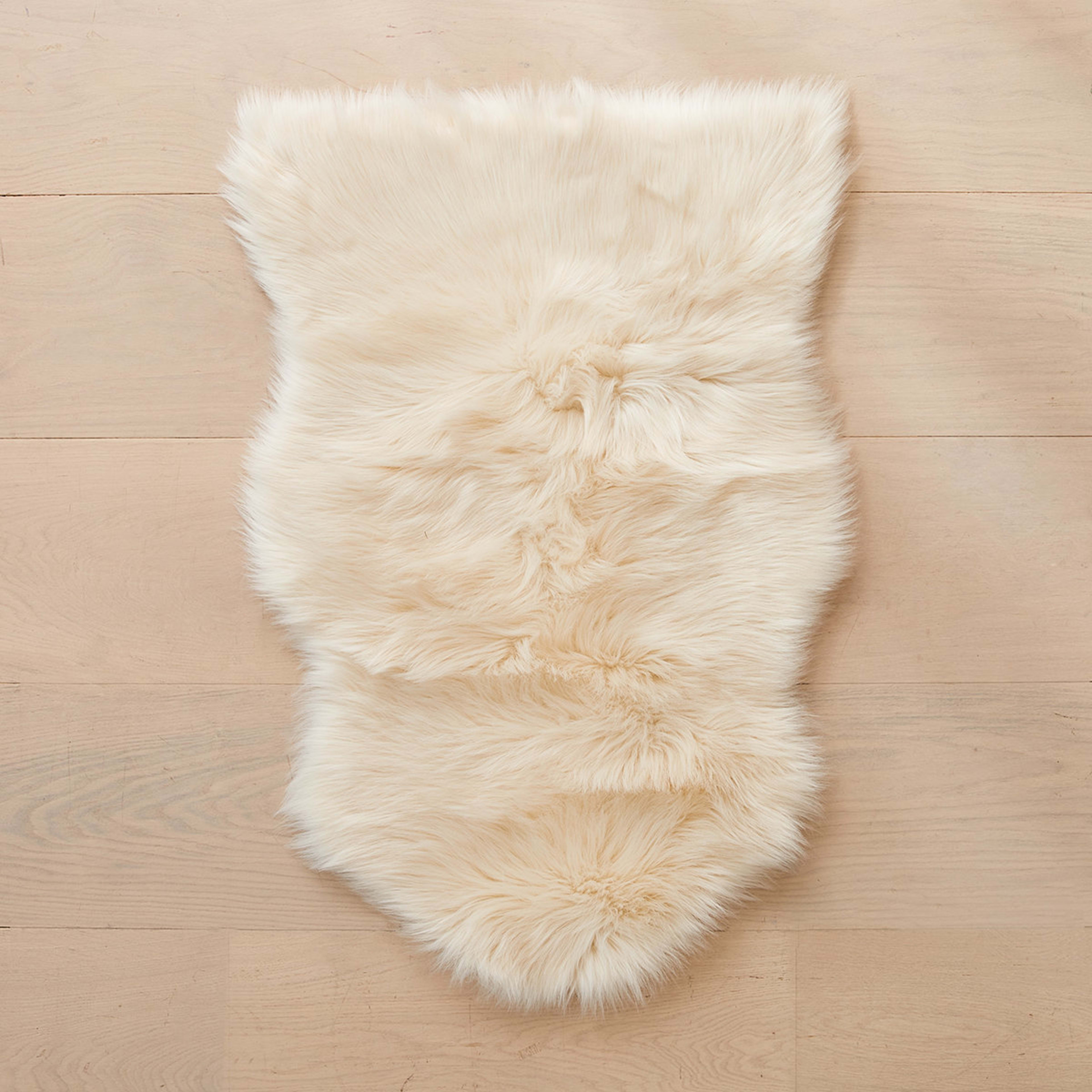 Cream Faux Fur Mat - Kmart