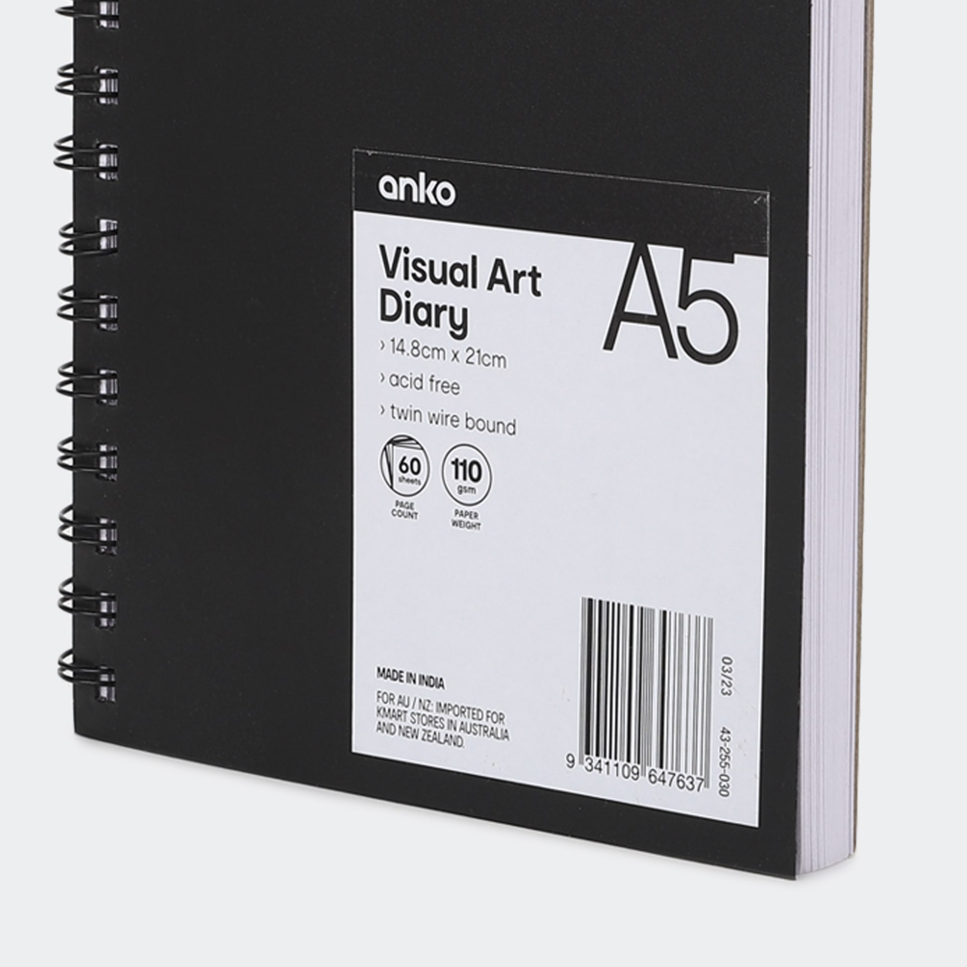 A5 Visual Art Diary - Black - Kmart