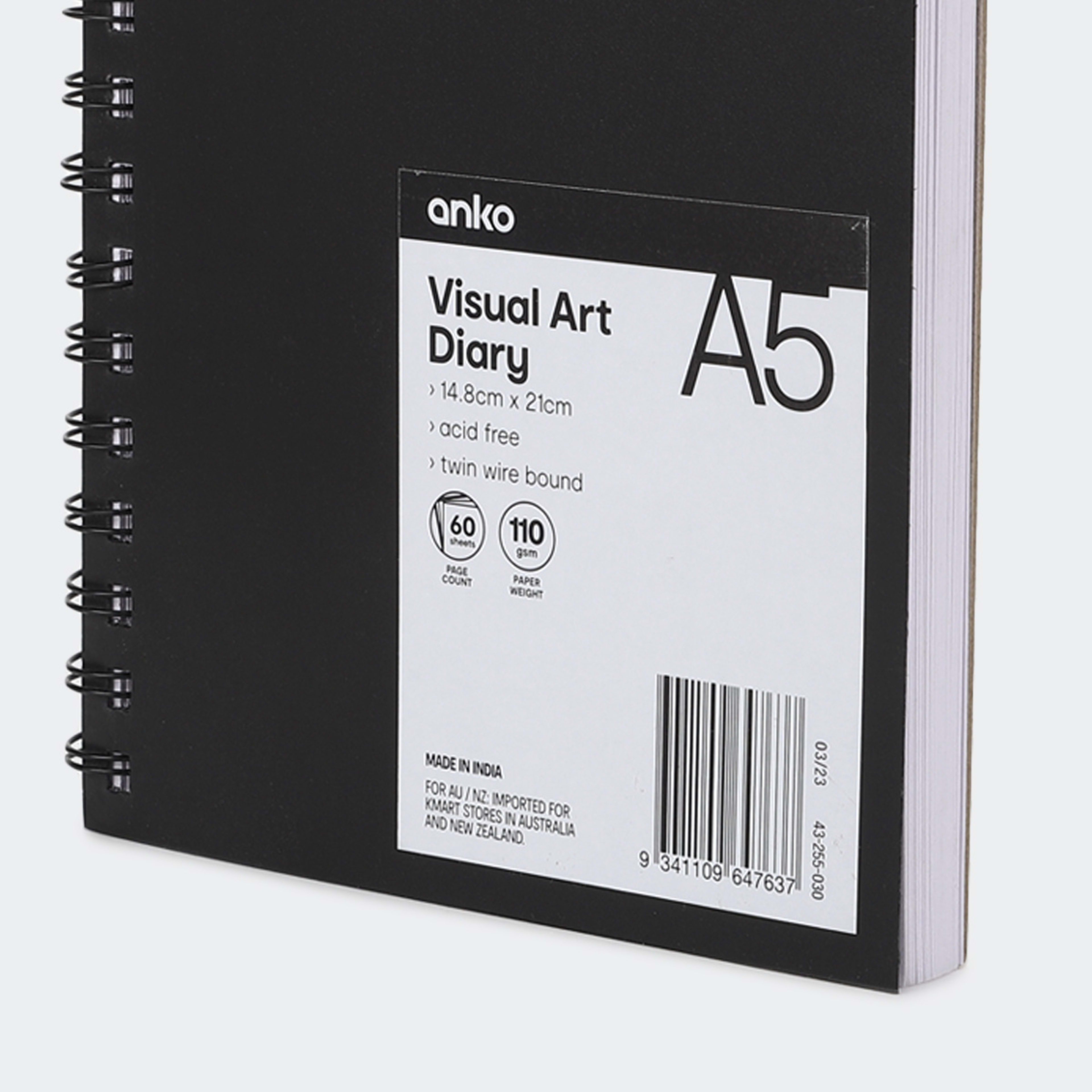 A5 Visual Art Diary - Black - Kmart