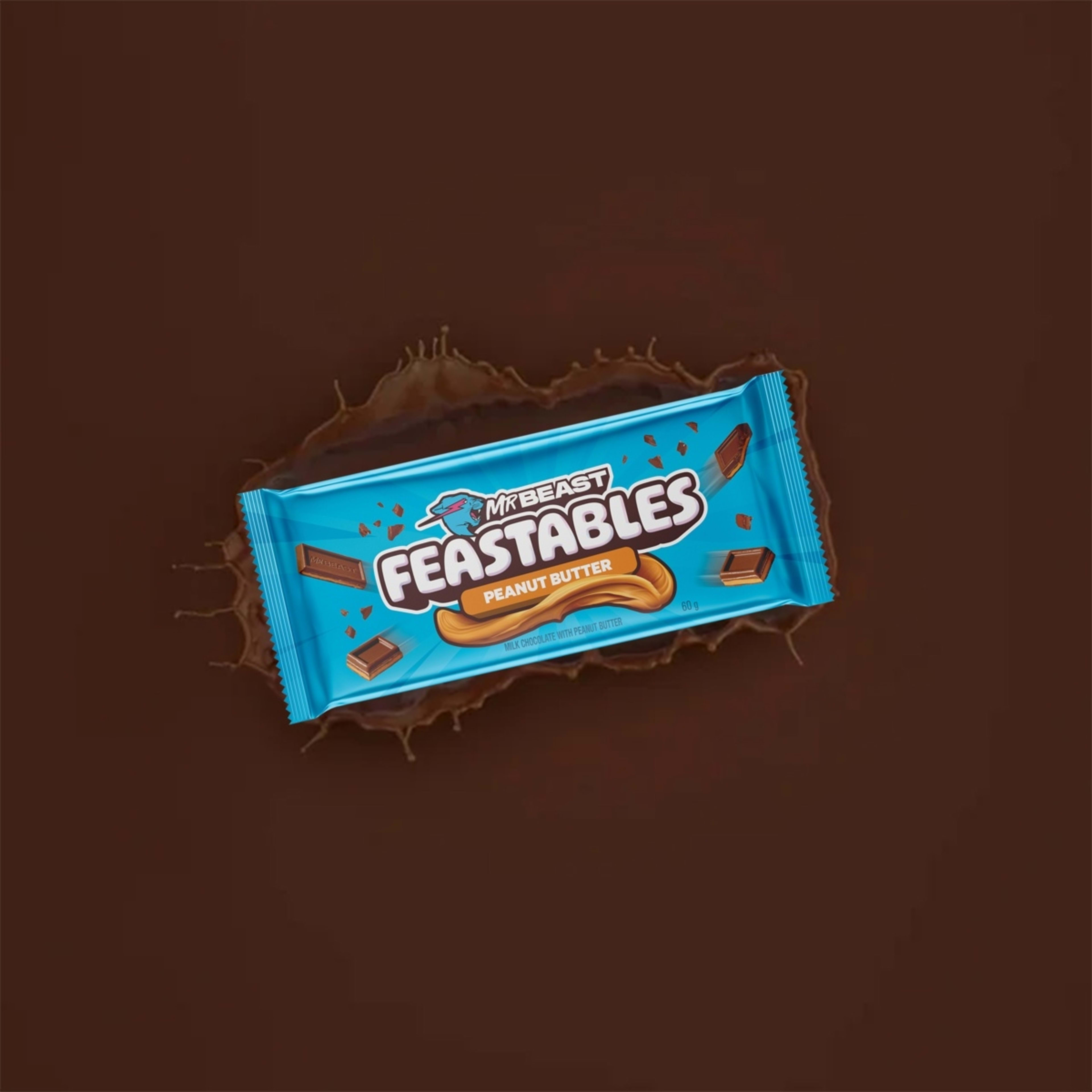MrBeast Feastables Peanut Butter Milk Chocolate Bar 60g - Kmart
