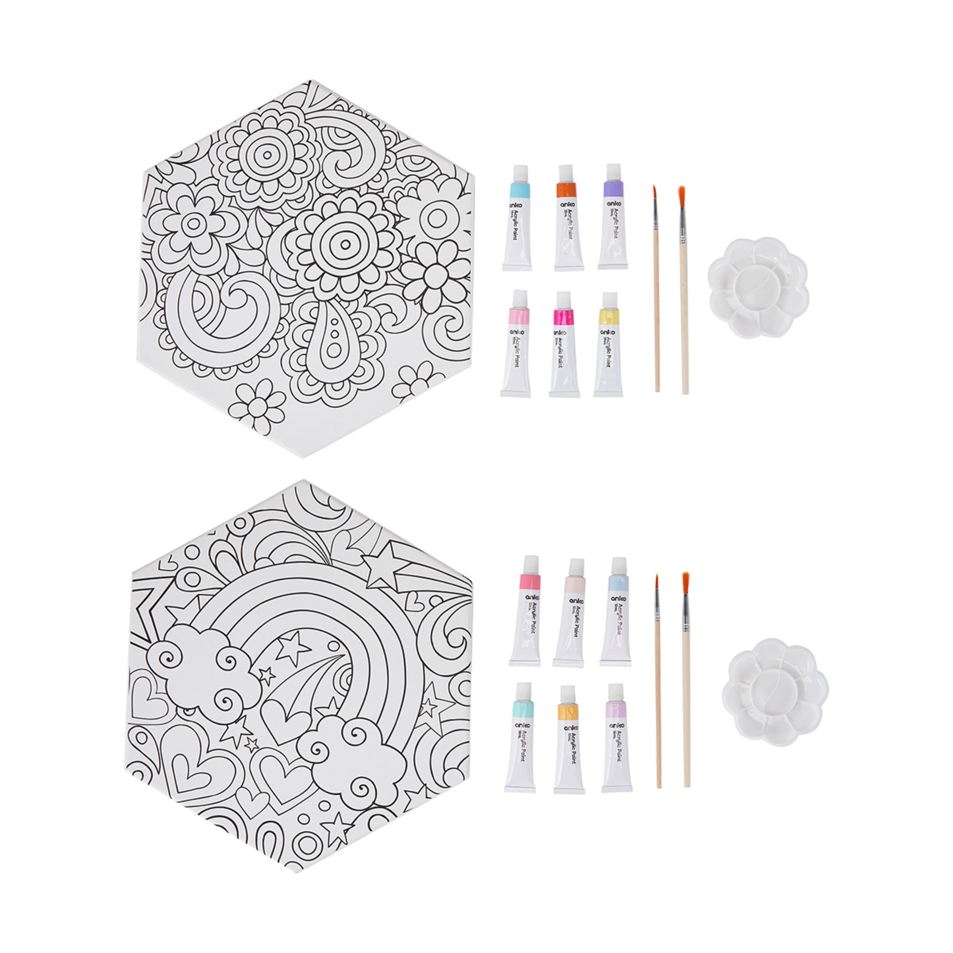 Hexagon Canvas Art Kit - Assorted - Kmart