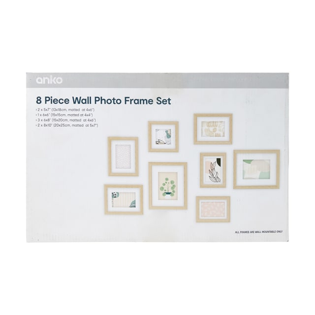 8 Piece Wall Photo Frame Set - Oak - Kmart
