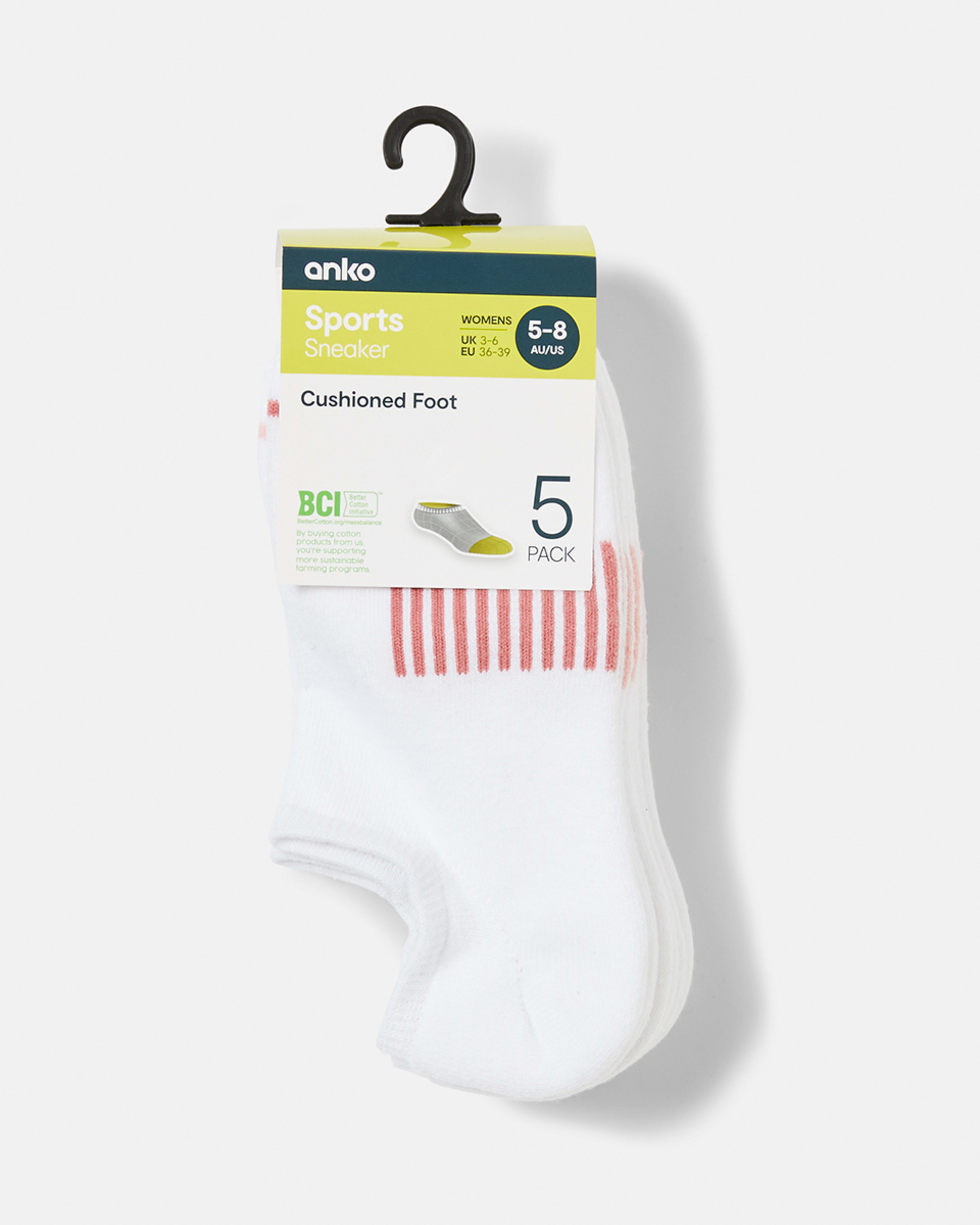 5 Pack Active Sneaker Socks - Kmart