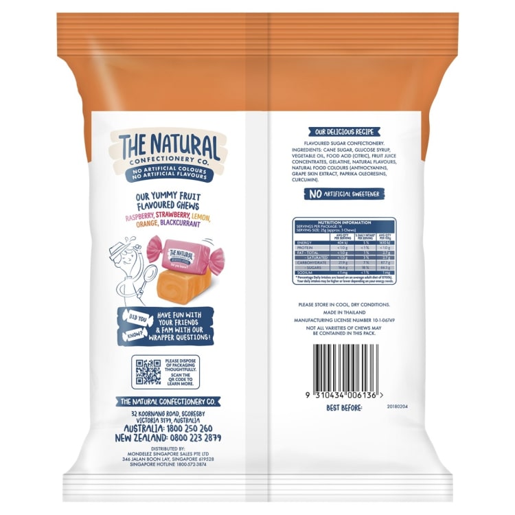 The Natural Confectionery Co. Fruity Chews 350g - Kmart