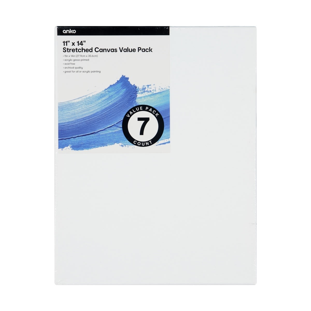 7 Pack 11in. x 14in. Stretched Canvas Value Pack - Kmart