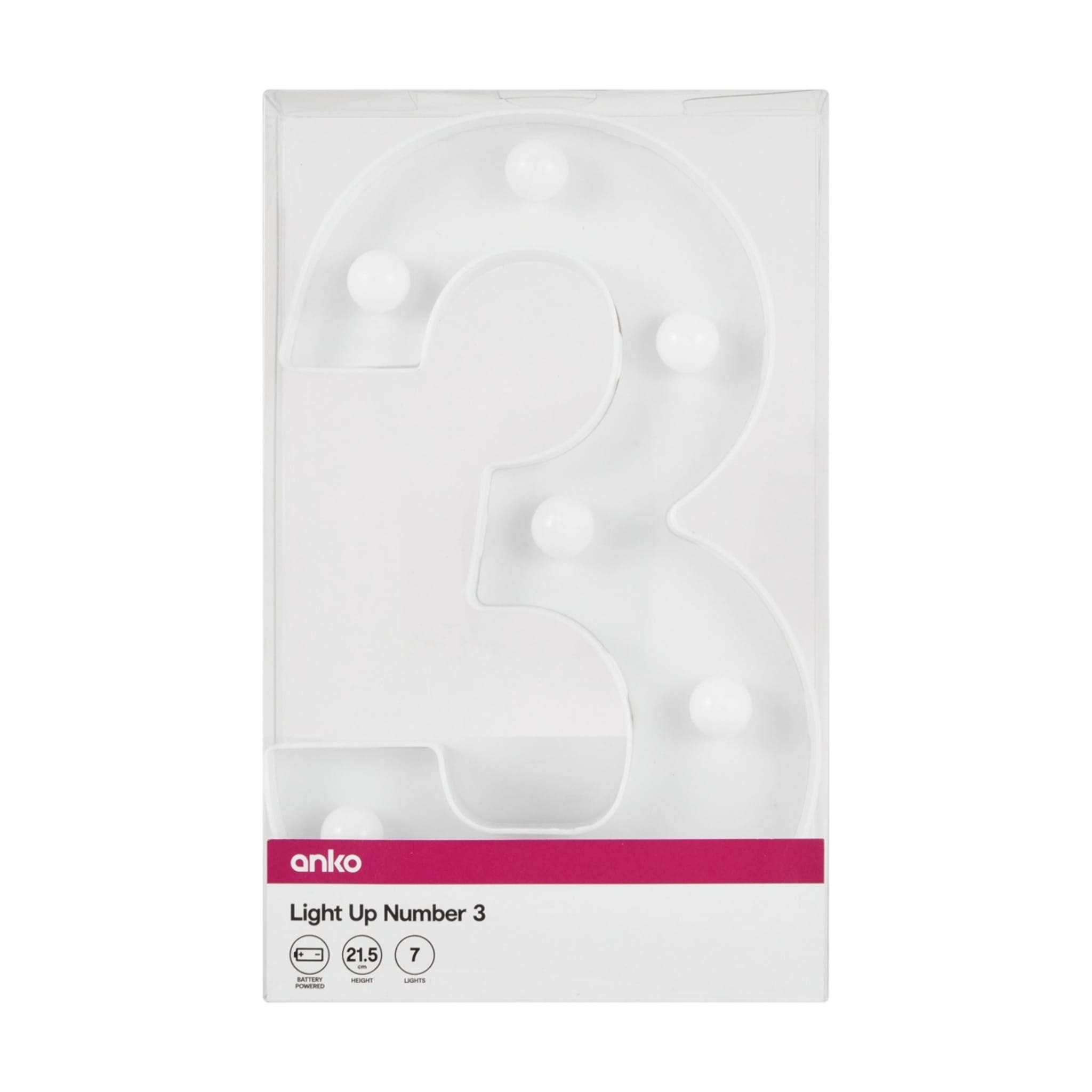 Light Up Number - 3 - Kmart