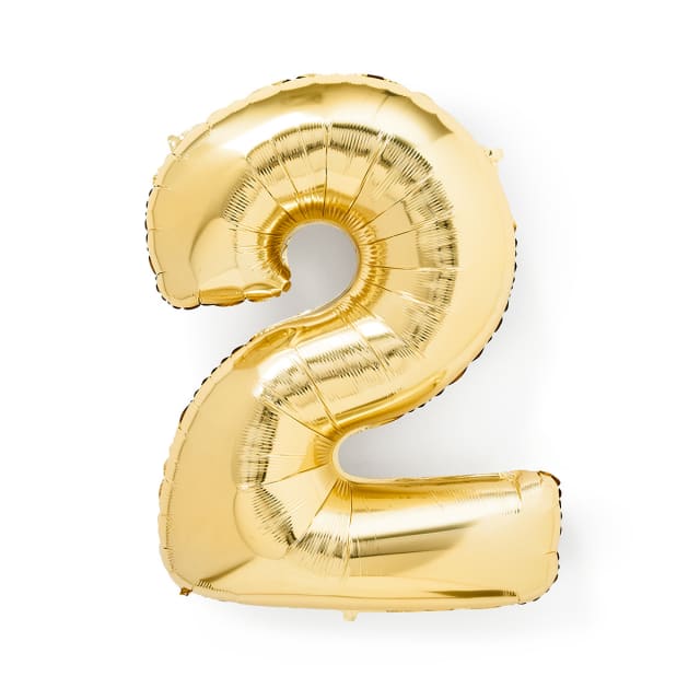 Gold Look Giant Number 2 Foil Balloon - Kmart