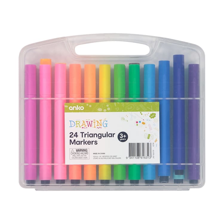 24 Pack Triangular Markers - Kmart